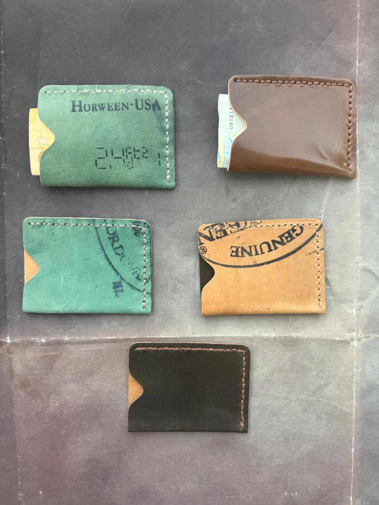 Genuine Horween Shell Cordovan Card Holder One Slot Card Holder ...