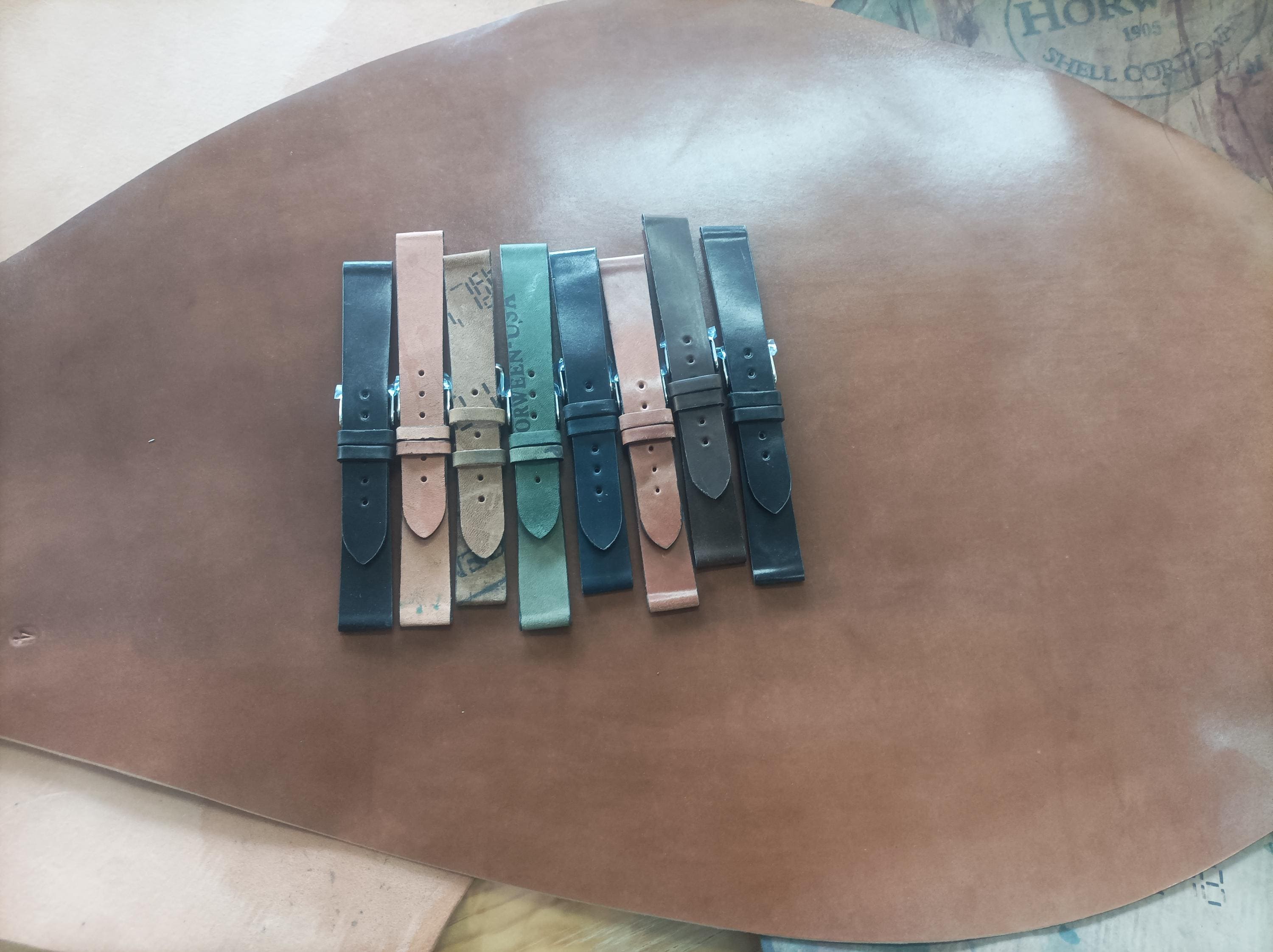 Genuine Horween Shell Cordovan Watch Strap Band 18mm, 20mm, 22mm,24mm ...