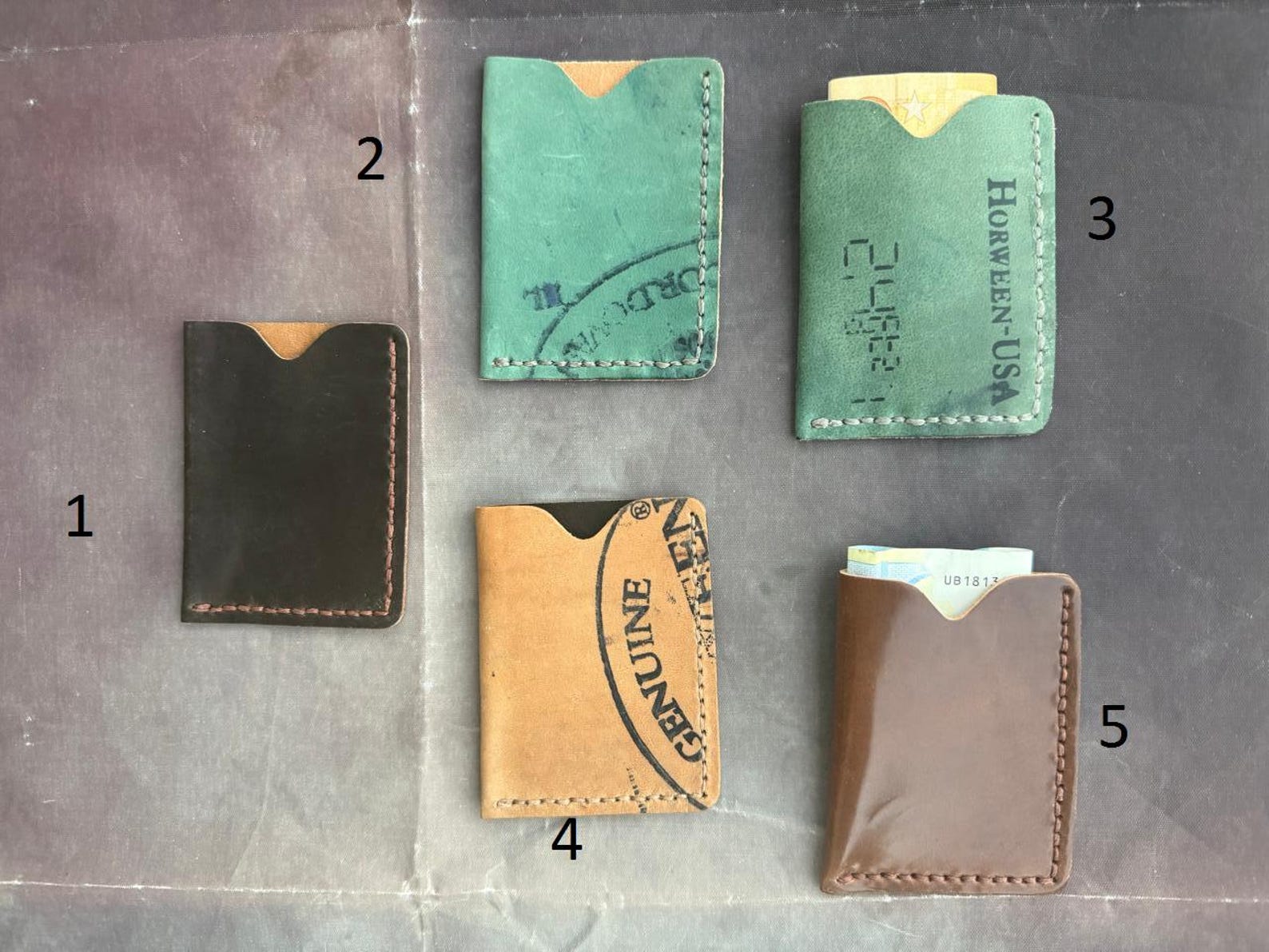 Genuine Horween Shell Cordovan Card Holder One Slot Card Holder ...