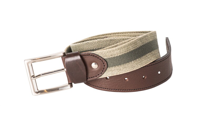 Leather and Canvas Belt Mens Women Unisex - Etsy