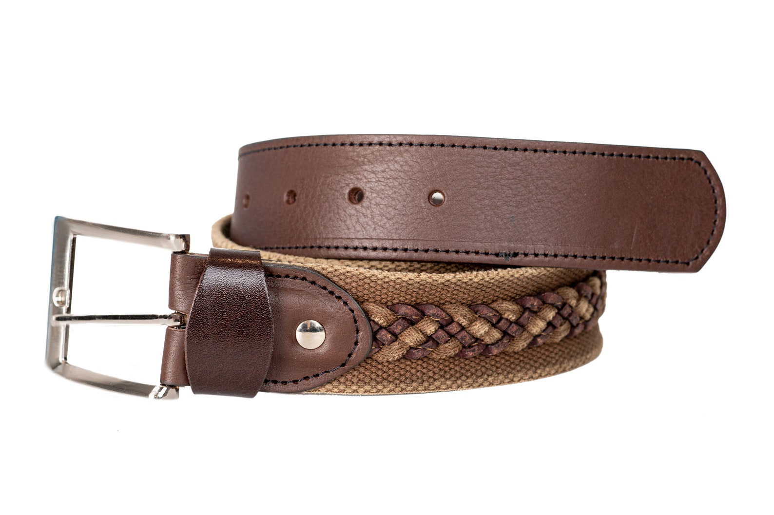 Leather and Canvas Belt Mens Women Unisex - Etsy