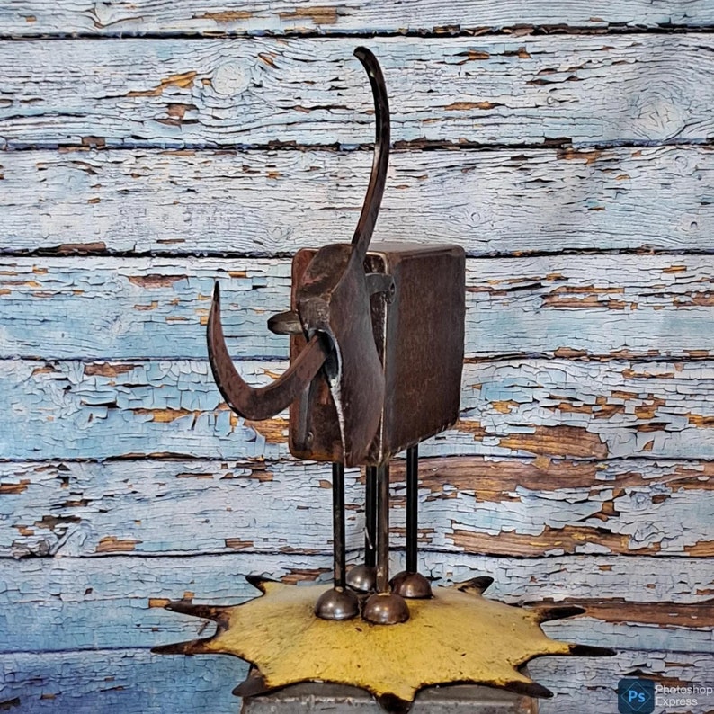 Cow Metal Sculpture, Cow Art, Cowboy Gift, Rustic Metal Sculpture ...