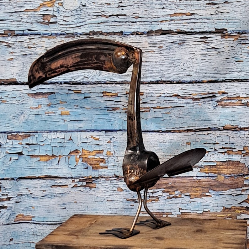 Bird Metal Sculpture, Bird Art, Tucan, Rustic Metal Sculpture ...