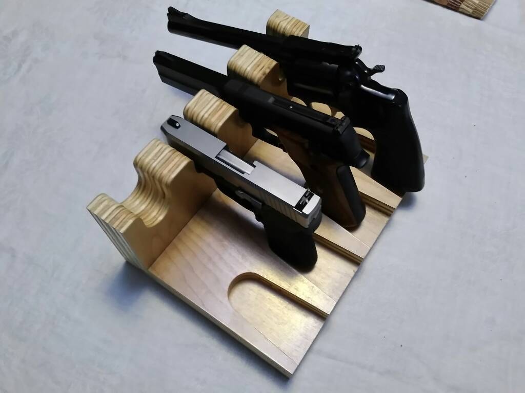 Handgun Pistol Stand, Gun Rack, Gift for Him, Gift for Her, Pistol ...