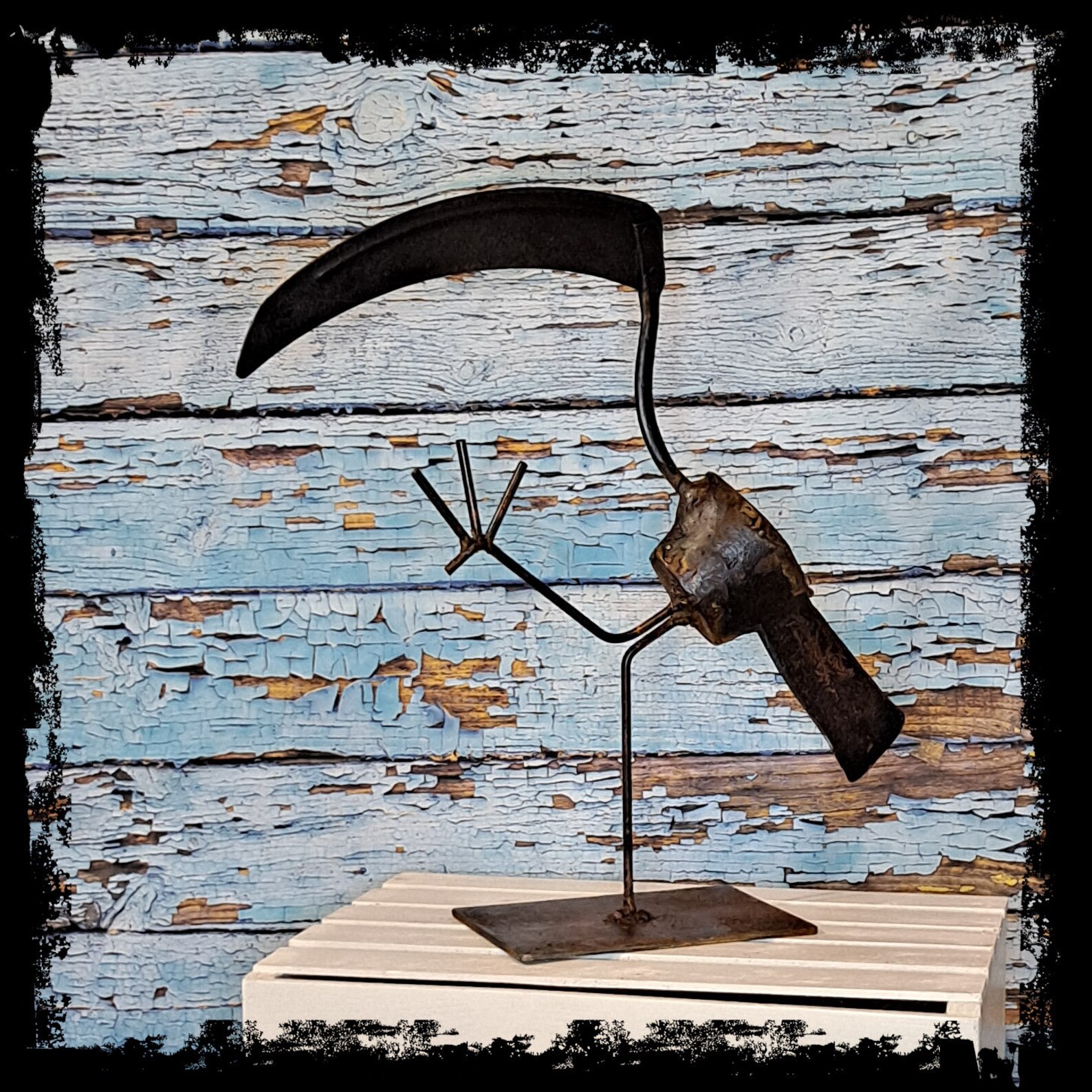 Bird Metal Sculpture, Bird Art, Rustic Metal Sculpture, Reclaimed Art ...