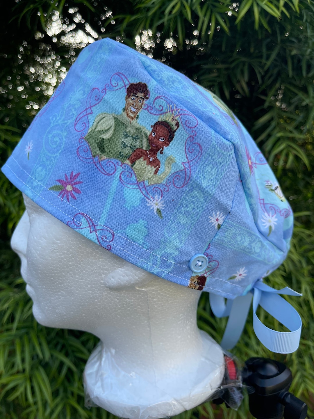 Tiana Princess Scrub Cap With Buttons Surgical Cover, OR, Nurse Hat ...