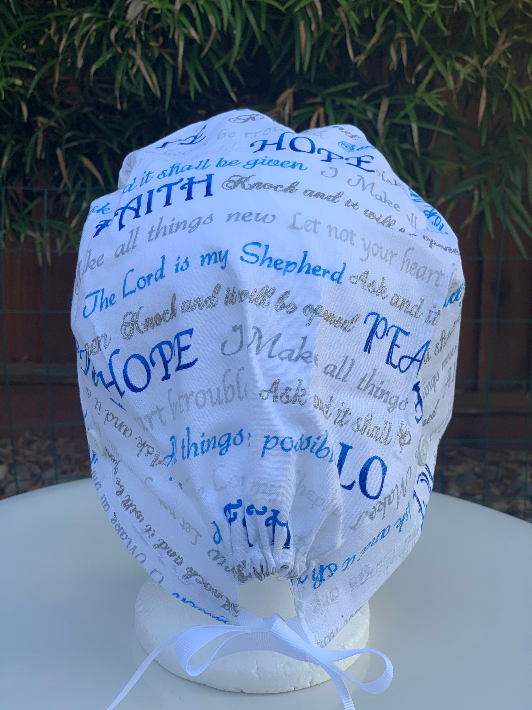 Faith. Hope. Love Scrub Cap With Buttons. RN. Nurse, Doctor Surgical ...