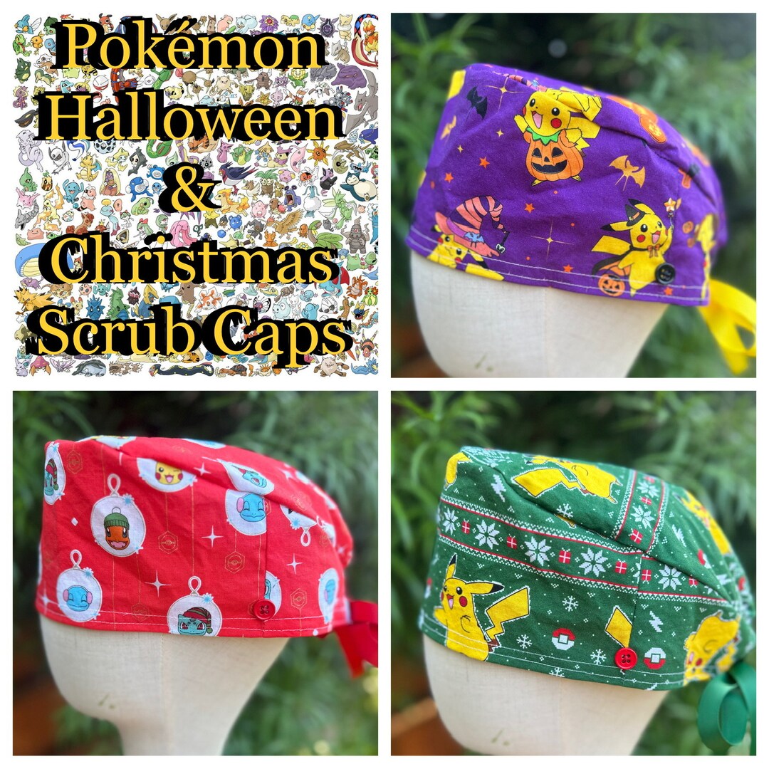 Gotta catch ‘em all! Scrub cap with buttons. Surgical Hat, Nurse ...