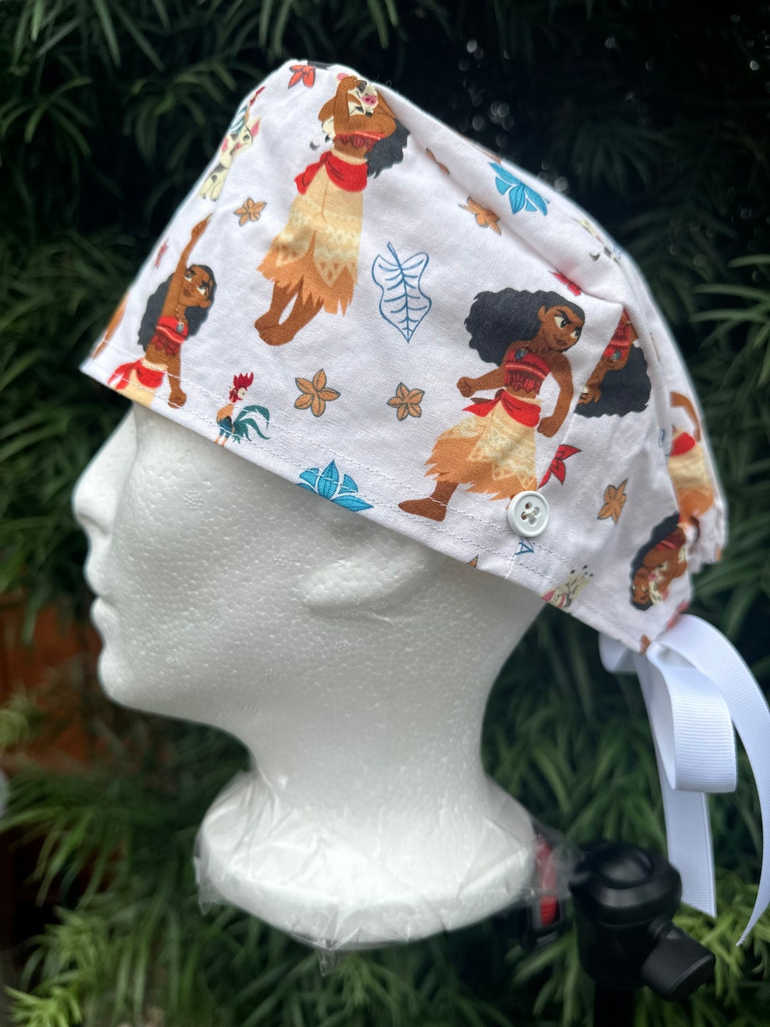 Moana Pua Heihei Scrub Cap With Buttons Surgical Cover, OR, Nurse Hat ...