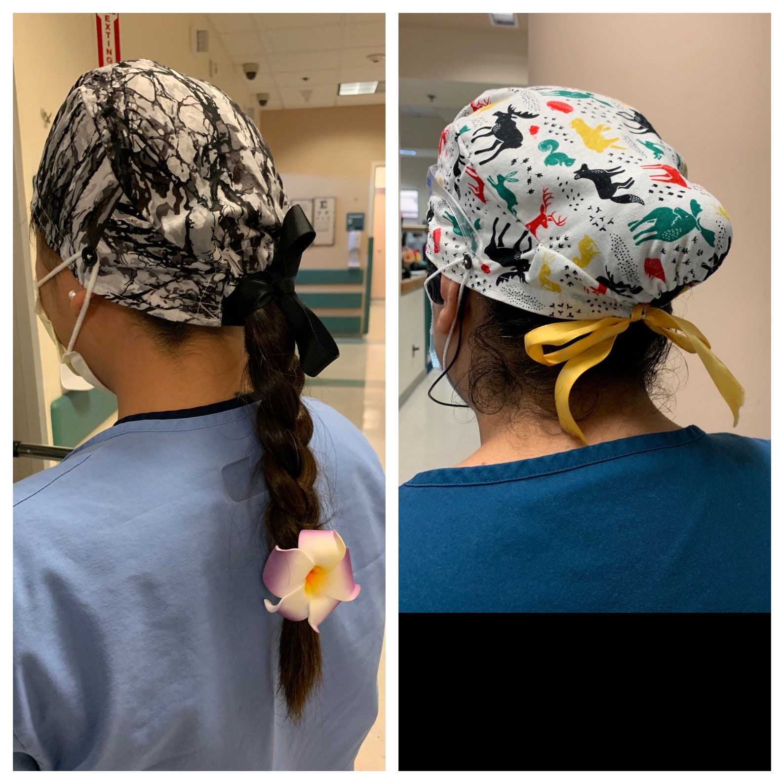 Scrub Cap With Buttons Shark Ocean Turquoise Aqua Baby Shark | Etsy