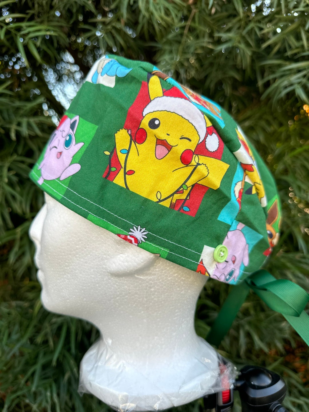 Pokemon Catch Them All Christmas Scrub Cap With Buttons RN. - Etsy