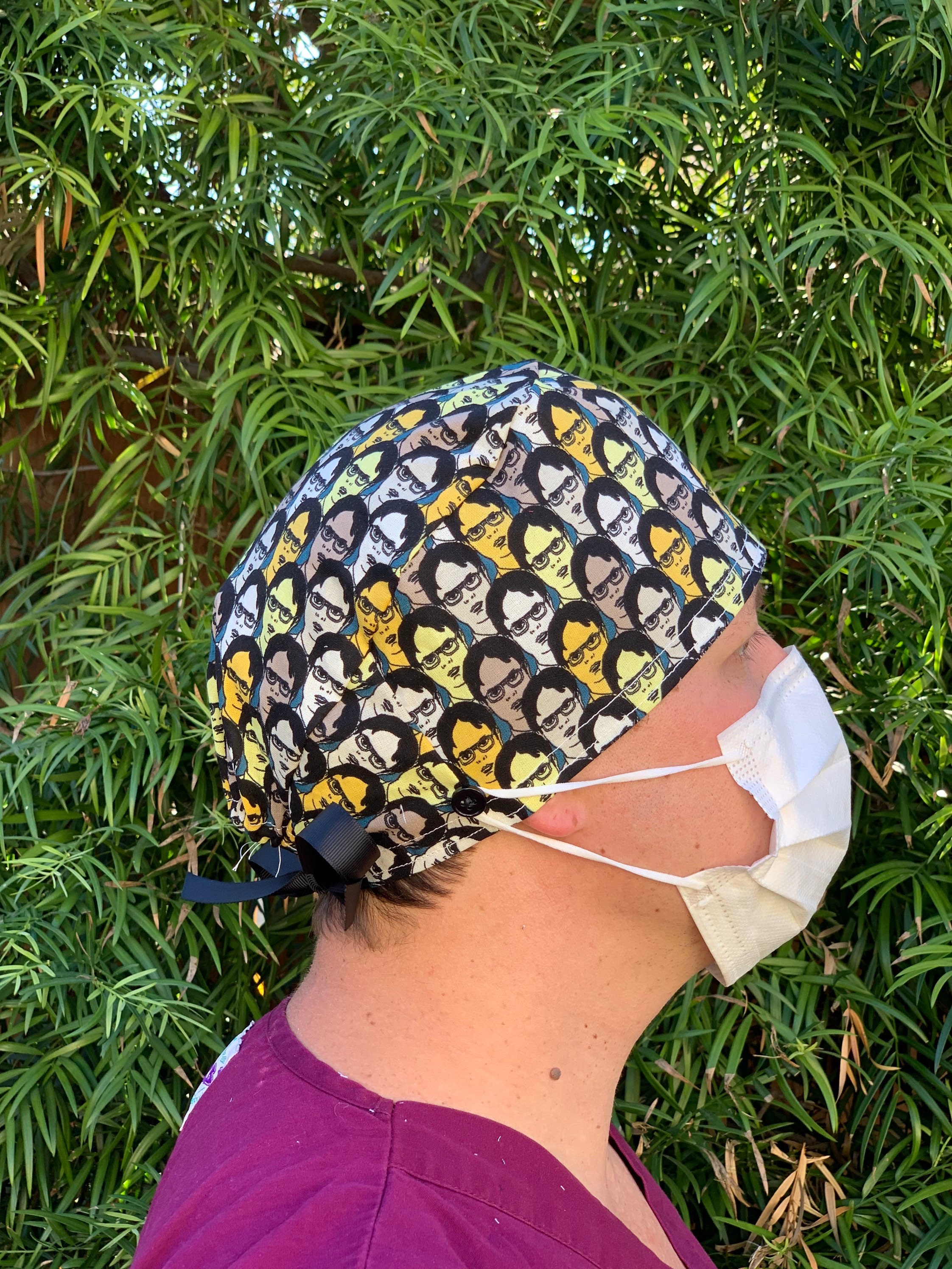 Dwight Schrute the Office Scrub Cap With Buttons. Dundermifflin ...