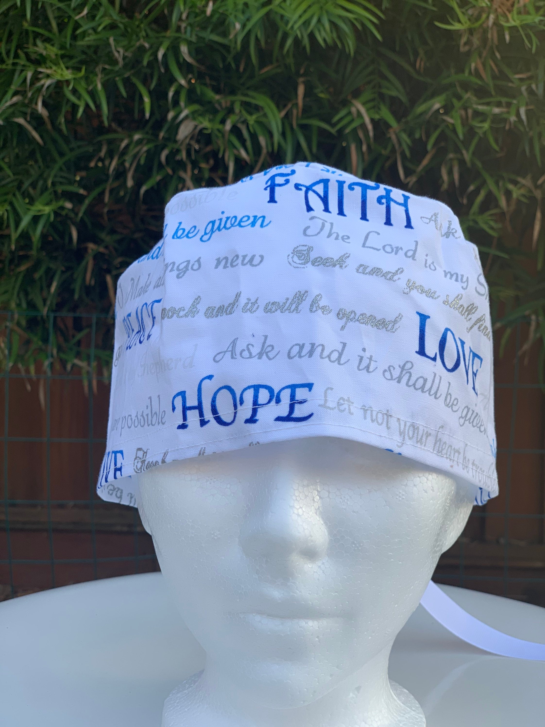 Faith. Hope. Love Scrub Cap With Buttons. RN. Nurse, Doctor Surgical ...