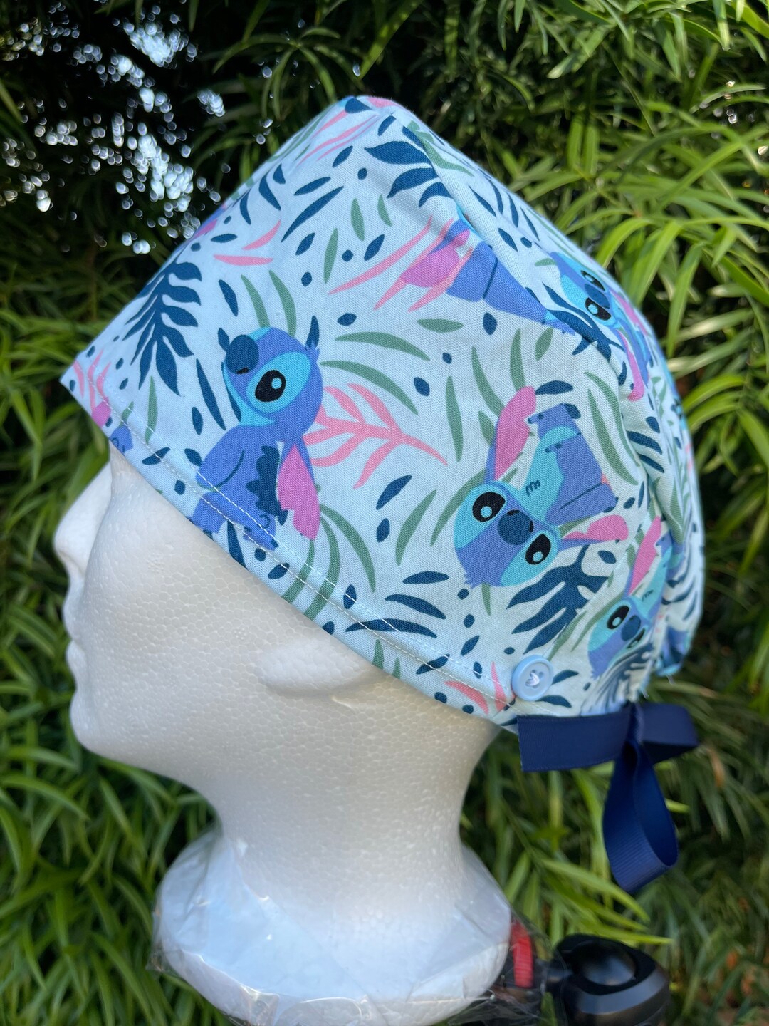 Stitch Fern Hawaii Scrub Cap With Buttons Surgical Cover, OR, Nurse Hat ...