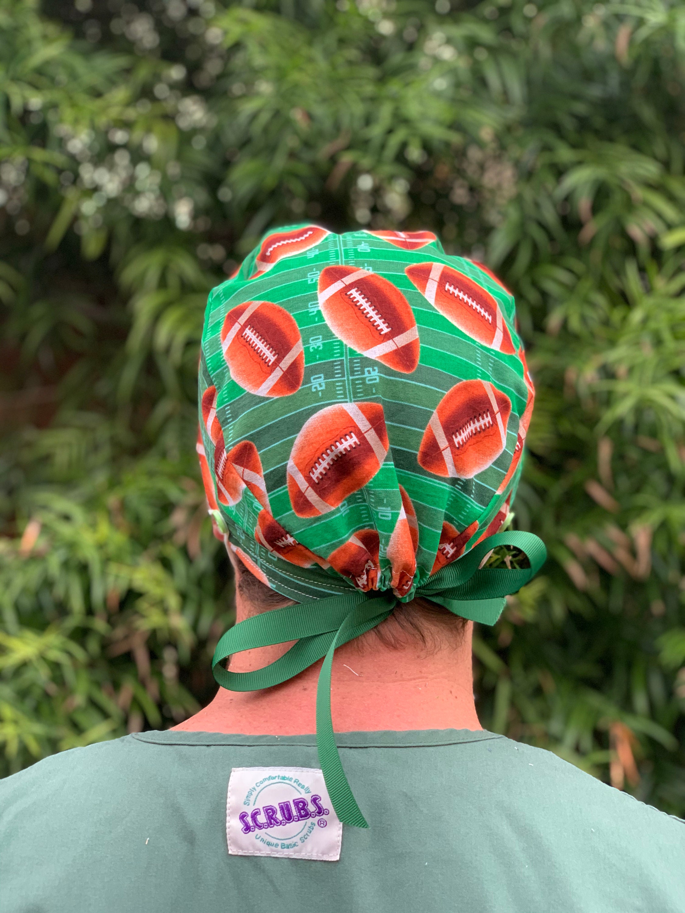 Football Scrub Cap With Buttons - Etsy