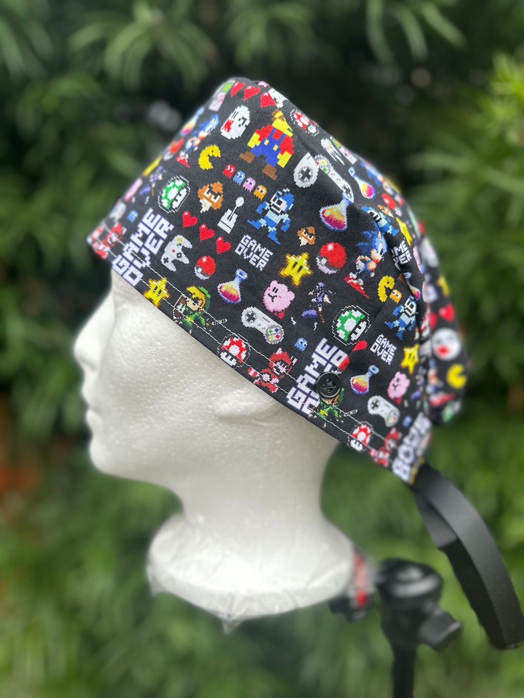 80/90s Millennial Gamer Icons Scrub Cap, Surgical Cover, OR, Nurse Hat ...