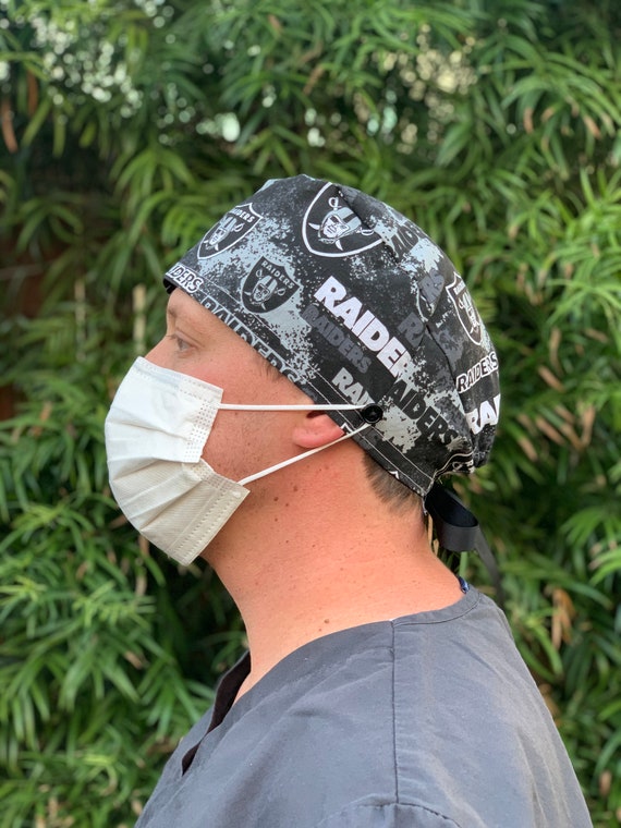 Las Vegas Raiders Scrub Cap With Buttons - Etsy