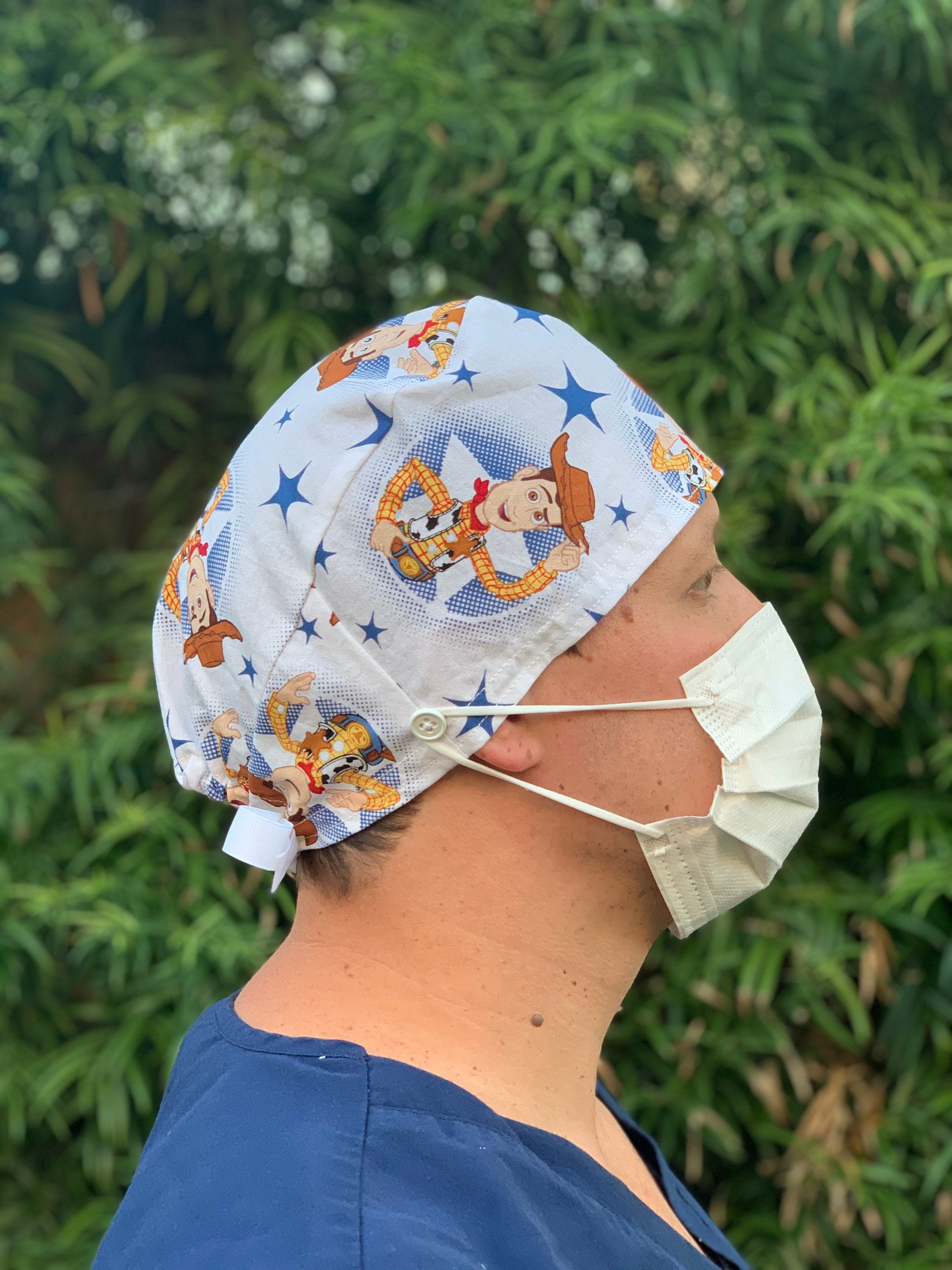 Magical Cowboy Scrub Cap With Buttons. - Etsy