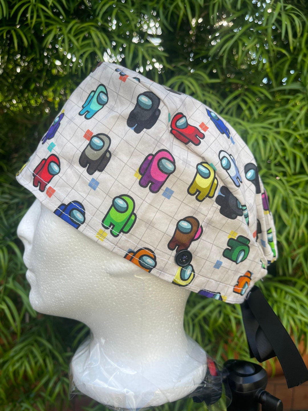 Among Us Scrub Cap With Buttons - Etsy