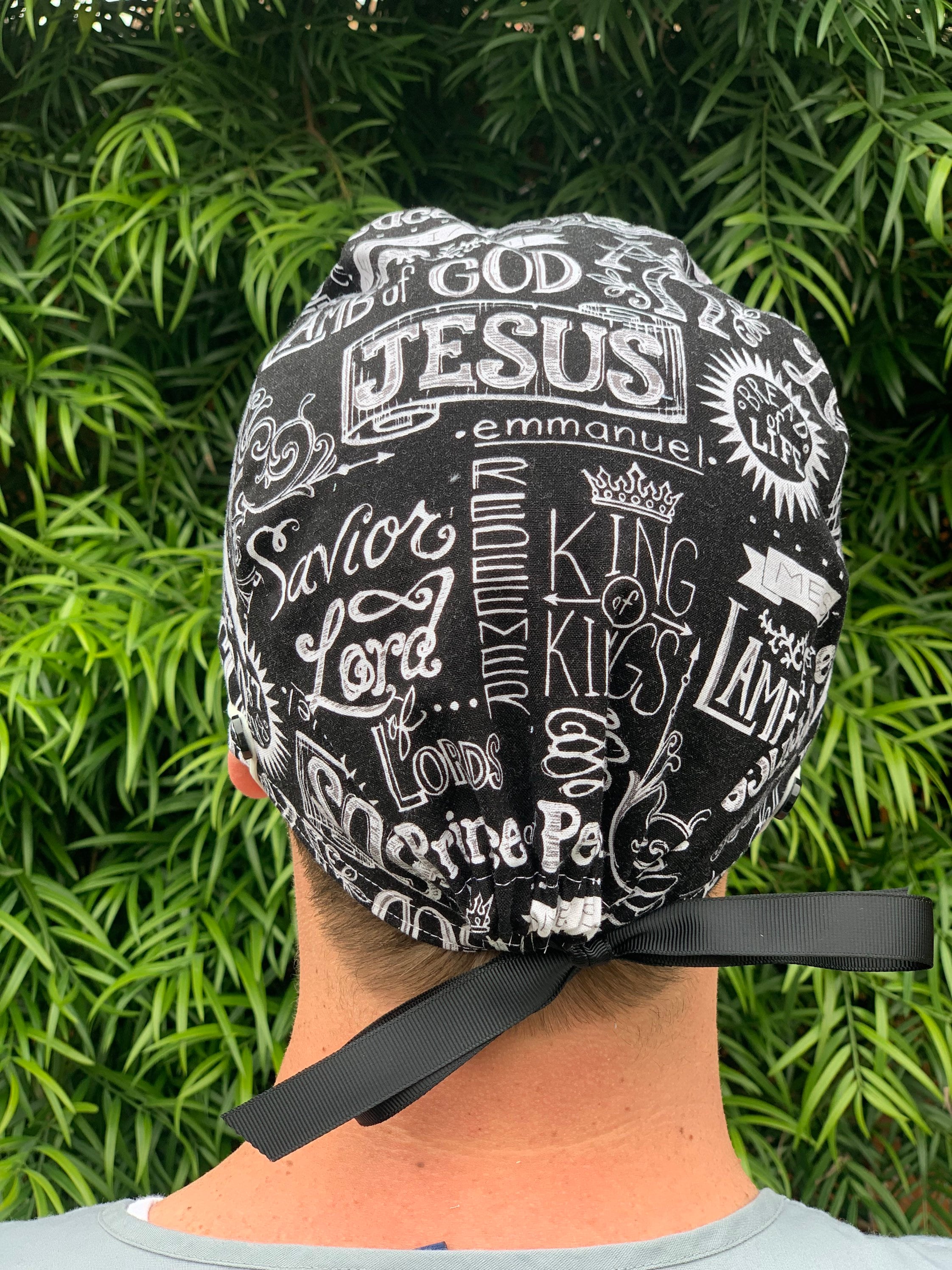 Bible Verse Black White Photo Scrub Cap With Buttons. RN. | Etsy