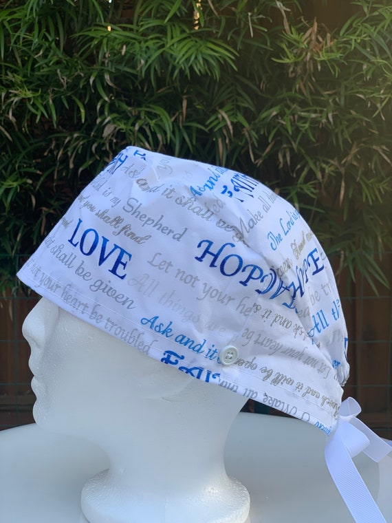 Faith. Hope. Love Scrub Cap With Buttons. RN. Nurse Doctor - Etsy