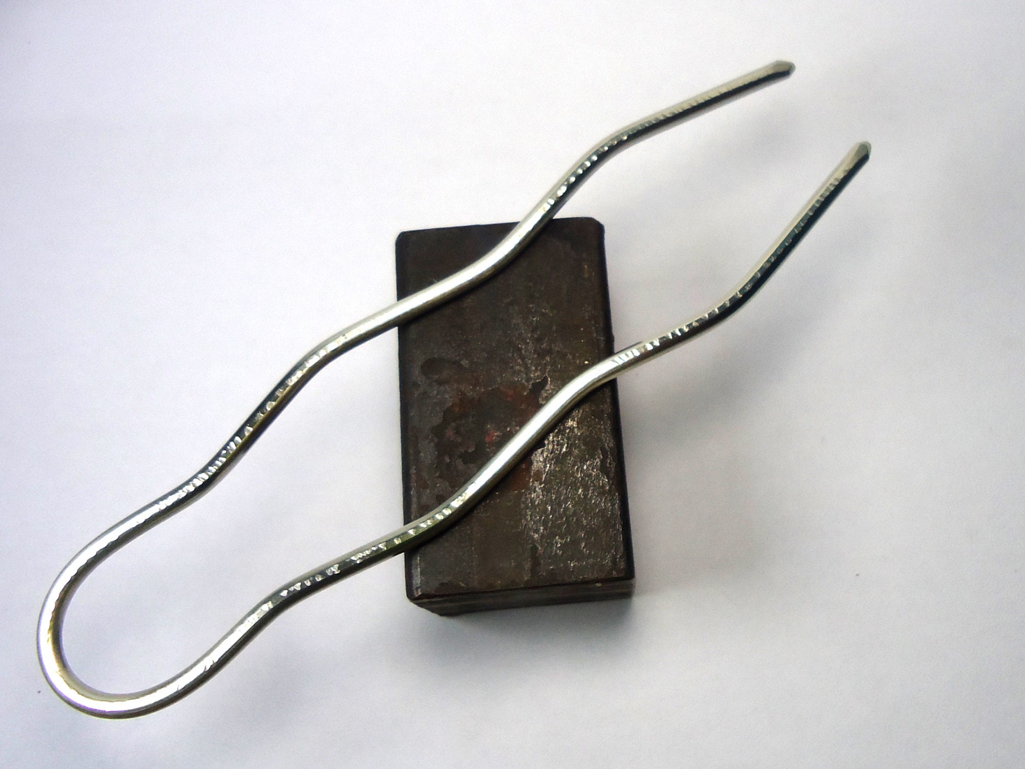 Hair Fork Made of Solid Alpaca Metal, Fork, Handmade, Hair Accessories ...