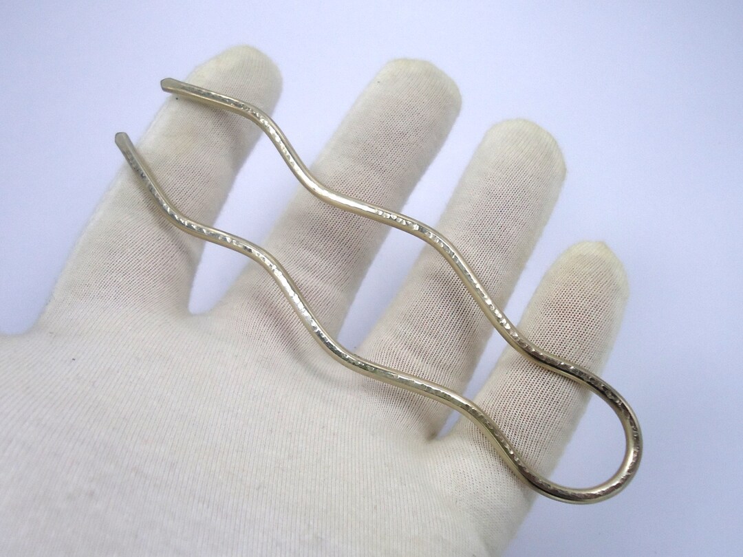 Hair Fork Made of Solid Alpaca Metal, Fork, Slightly Curved, Handmade ...