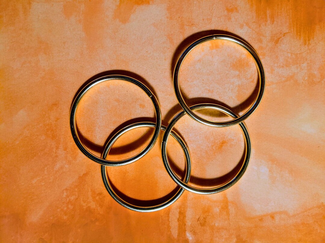 Set of 4 Brass Metal Rings / 5.8cm Dream Catcher Brass Metal Rings ...