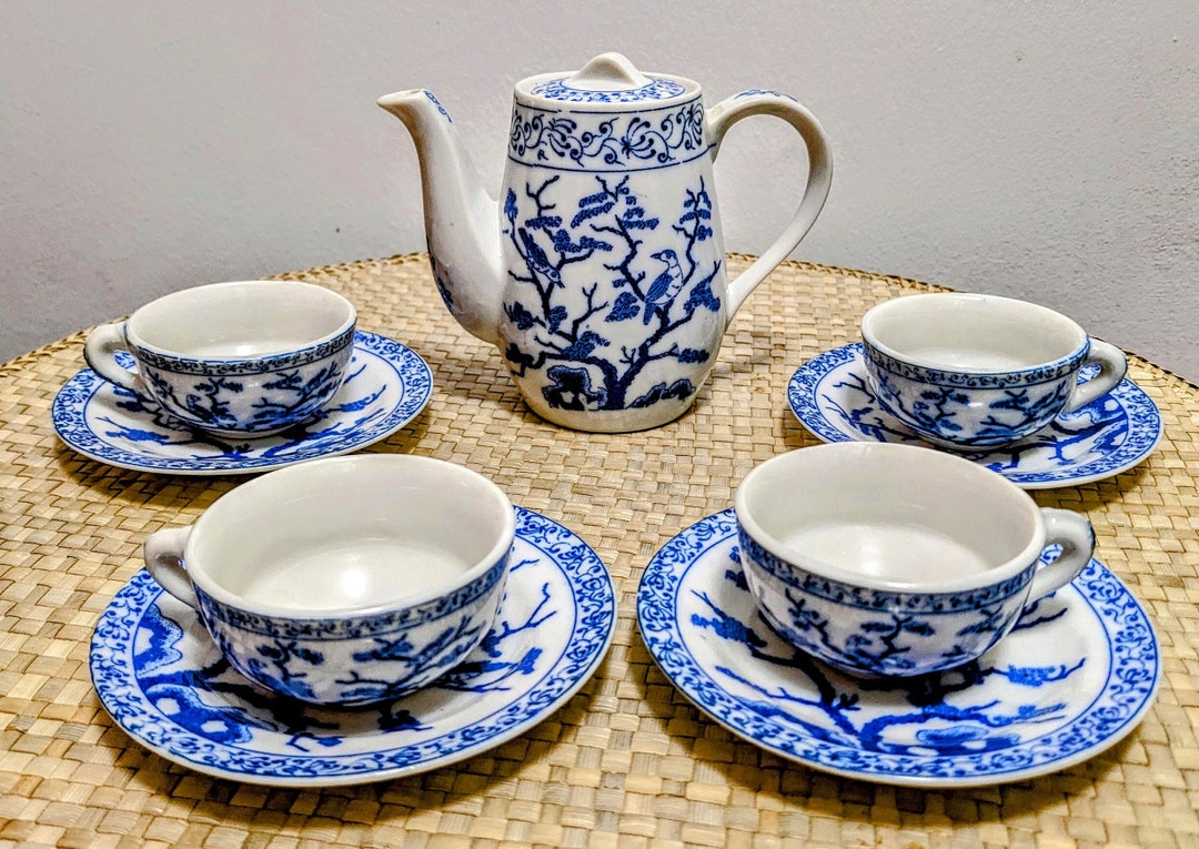 Vintage Miniature Japanese Tea Porcelain Set / Antique Porcelain Tea ...
