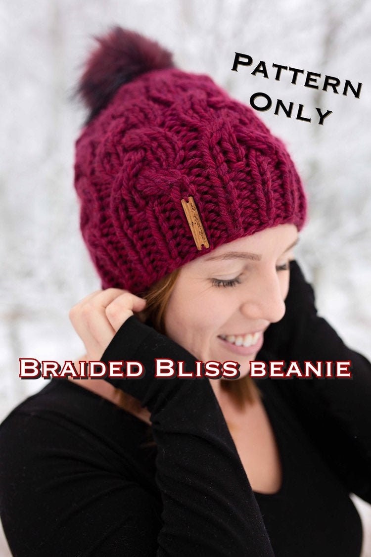 Braided Bliss Beanie Pattern Super Bulky Yarn Pattern | Etsy