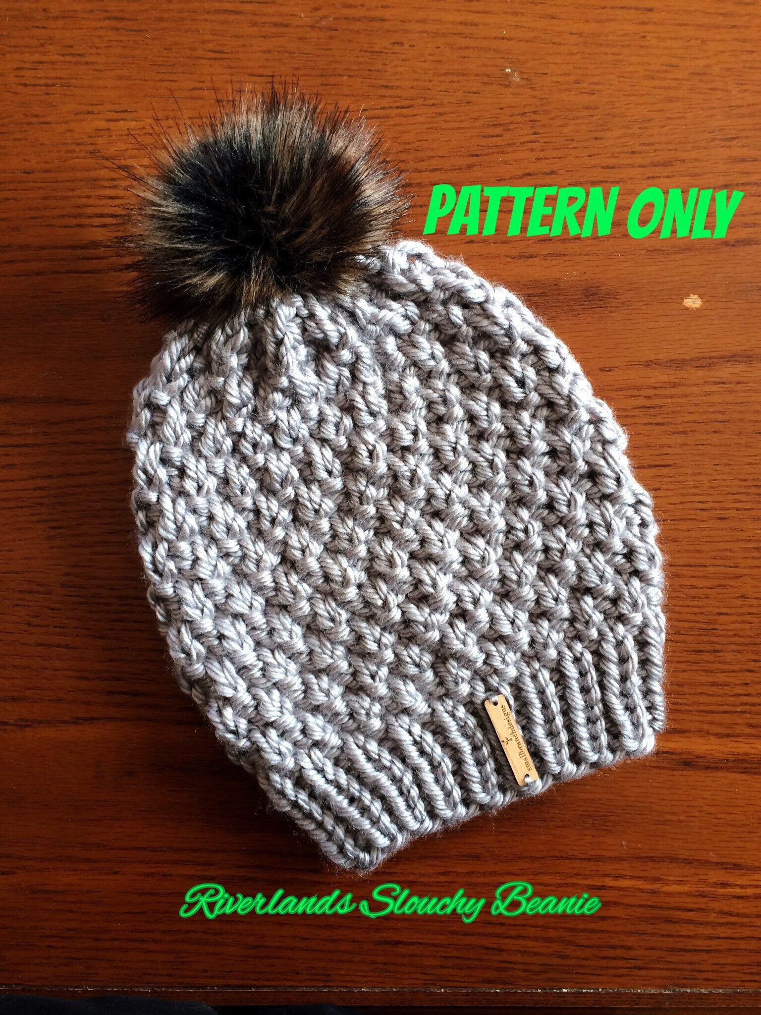 Slouchy Beanie Knitting Pattern Super Bulky Knitting Pattern | Etsy