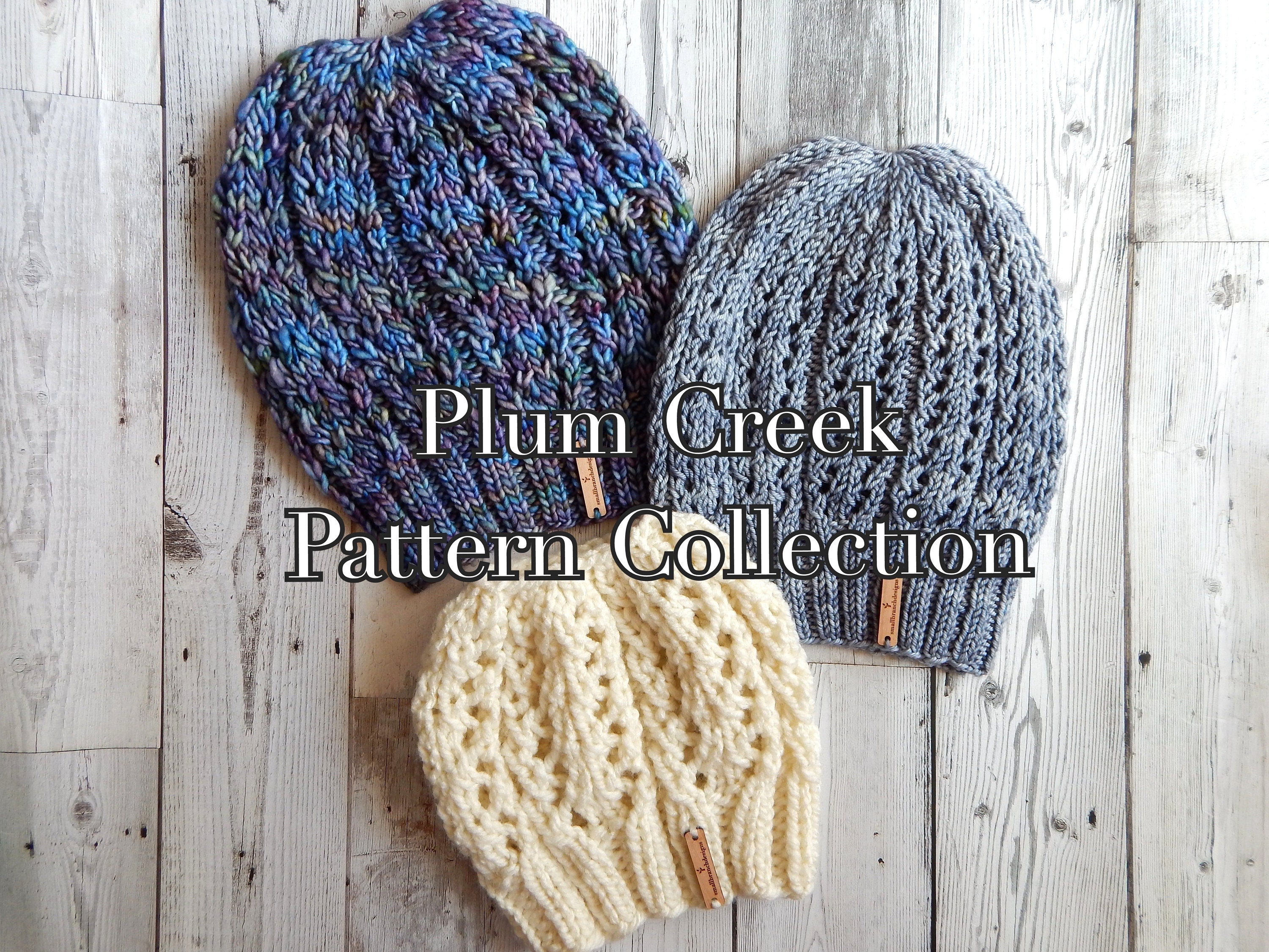 Plum Creek Pattern Collection Beanie Pattern Easy Knit Hat | Etsy