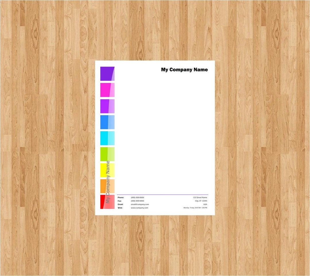 Letterhead Rainbow Side Editable Customizable Printable - Etsy