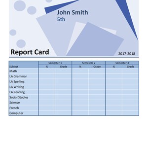 Homeschool Gradebook Editable Printable MS Excel - Etsy