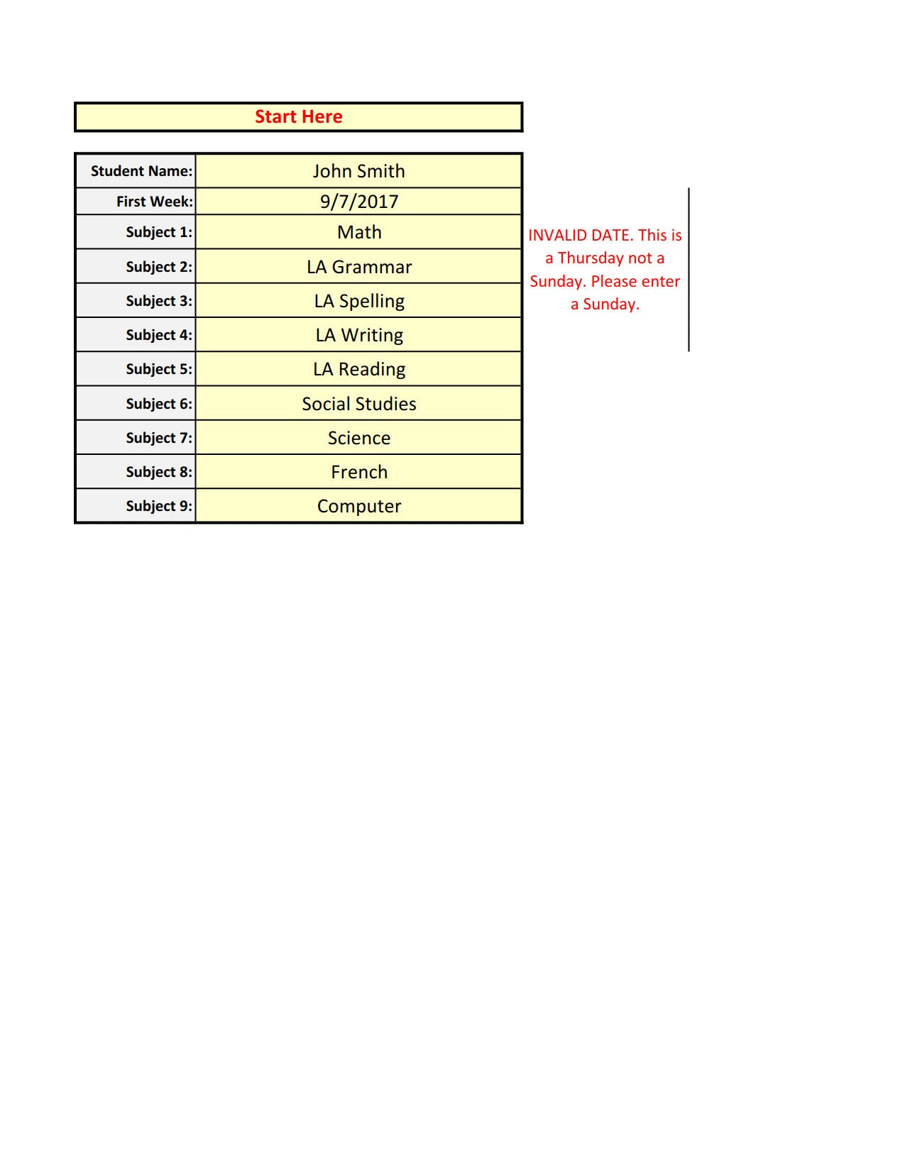 Homeschool Attendance Tracker | Editable | Printable | MS Excel - Etsy