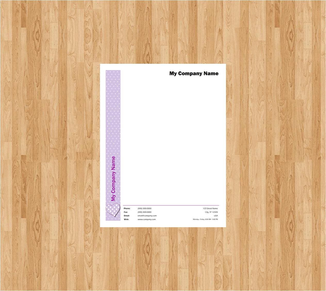 Letterhead Purple Heart | Editable | Customizable | Printable - Etsy