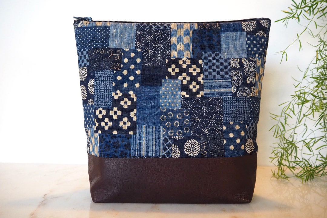 Pouch, Toiletry Bag or Bag in Japanese Fabric With Patchwork and ...