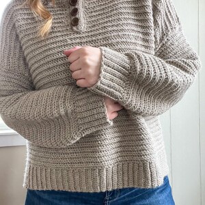 CROCHET PATTERN | Modern Henley Sweater Pullover - Etsy