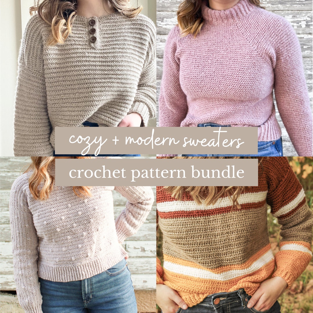 CROCHET PATTERN BUNDLE | Modern and Cozy Crochet Sweater Patterns - Etsy