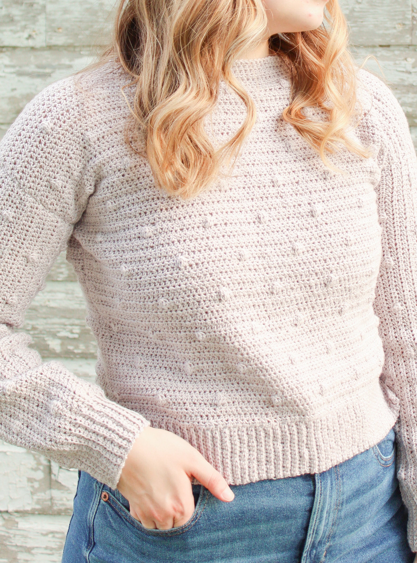 CROCHET PATTERN Crochet Bobble Sweater Pattern Cropped - Etsy