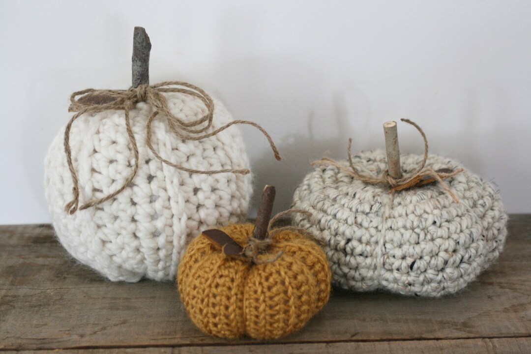 CROCHET PATTERN / Crochet Pumpkin Patterns / Rustic Chunky Pumpkins ...