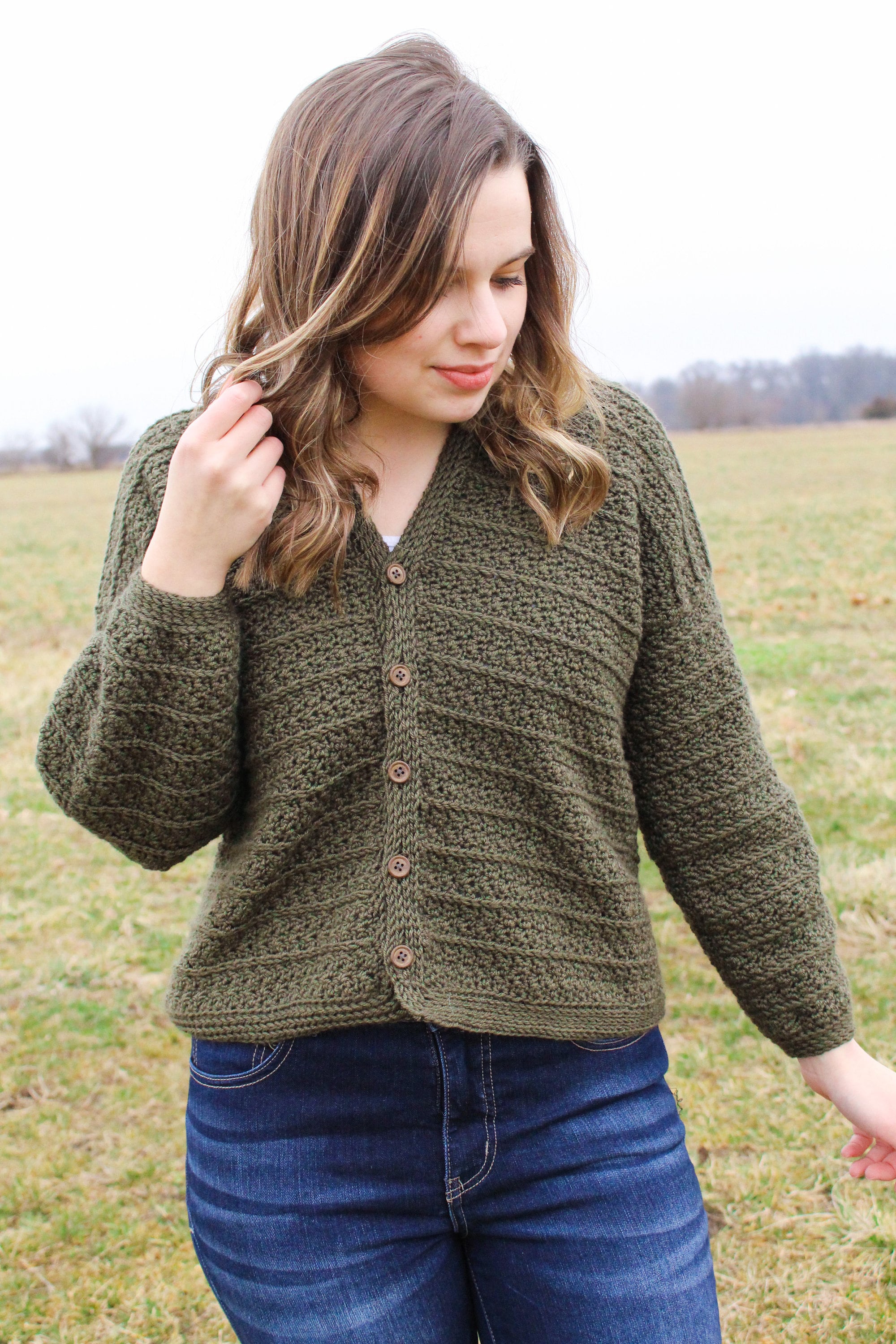 CROCHET PATTERN / Textured Crochet Button Cardigan / Easy Crochet ...