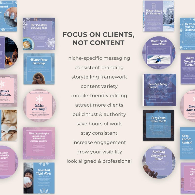 Engagement Instagram Post Templates, Community Building Winter Theme ...