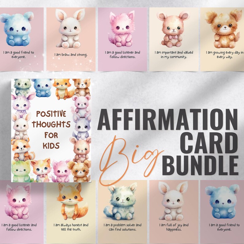 Kids Affirmation Cards, Daily Mindset Tools, Encouragement for Children ...