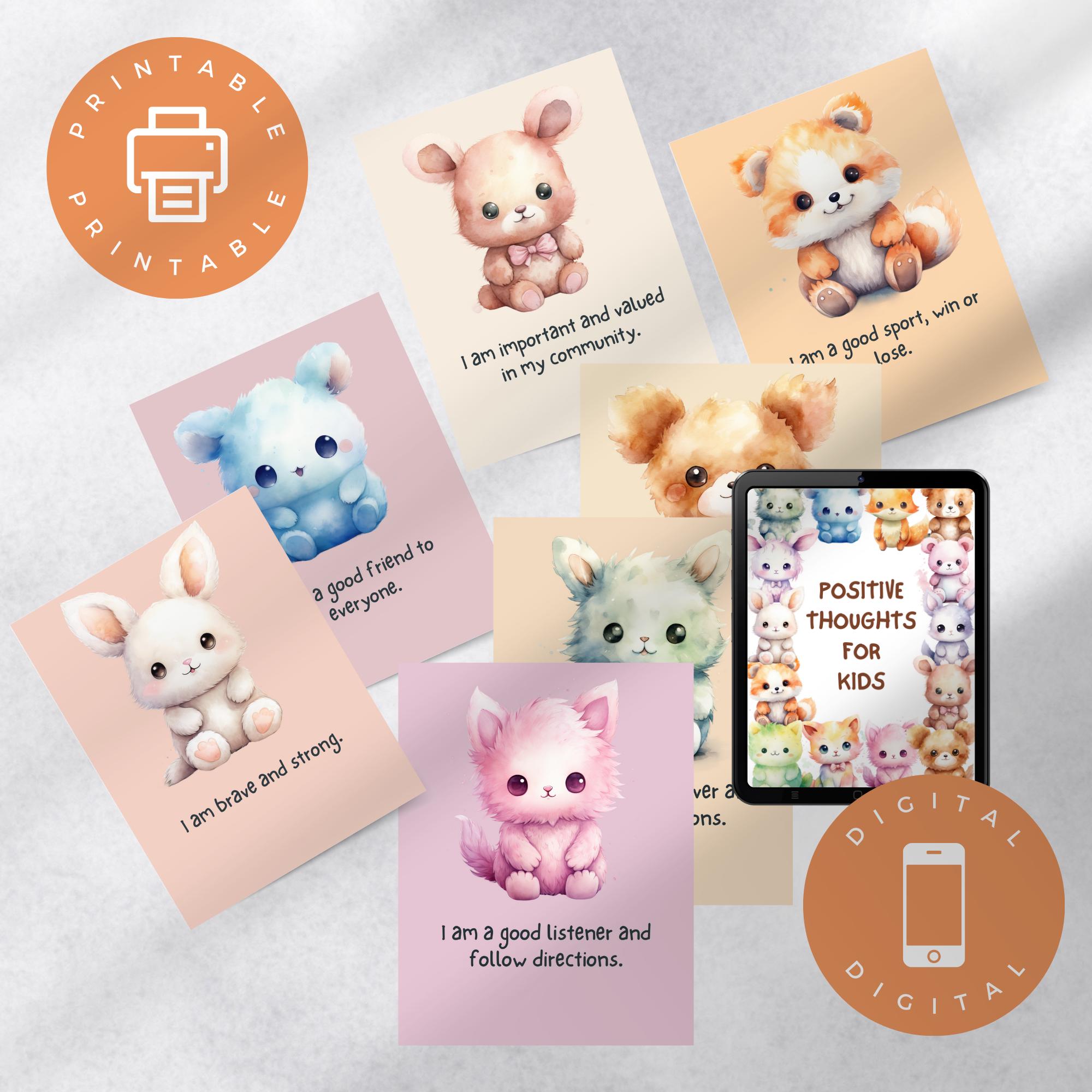 Kids Affirmation Cards, Daily Mindset Tools, Encouragement for Children ...