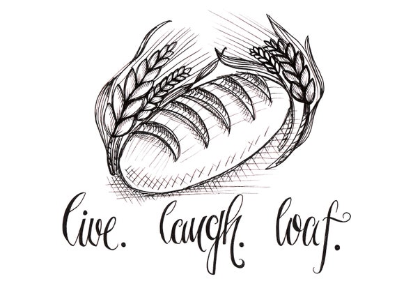 Live. Laugh. Loaf. Bread Postcard - Etsy