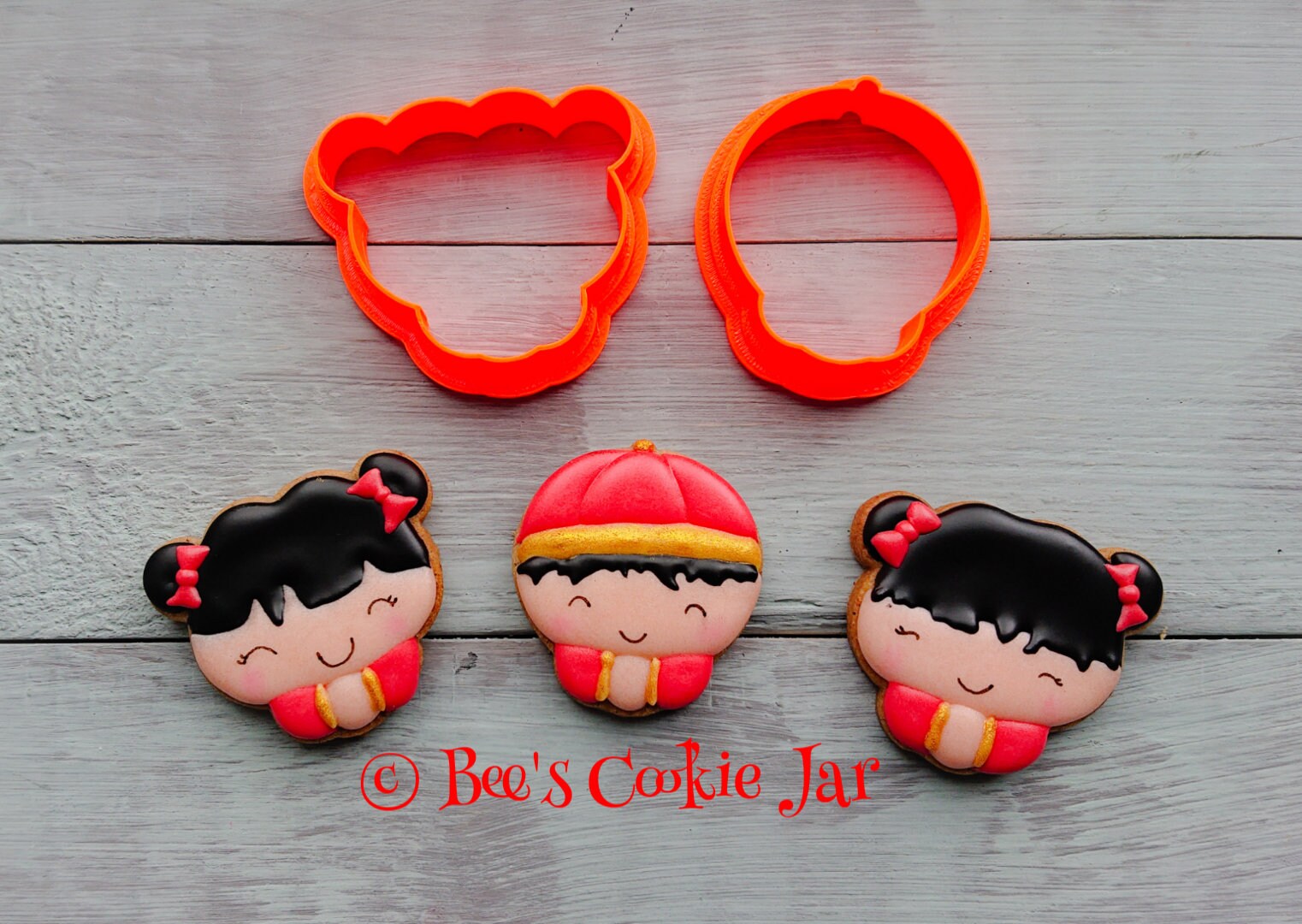 Kawaii Chinese Boy and Girl Cookie Cutter Set - Etsy