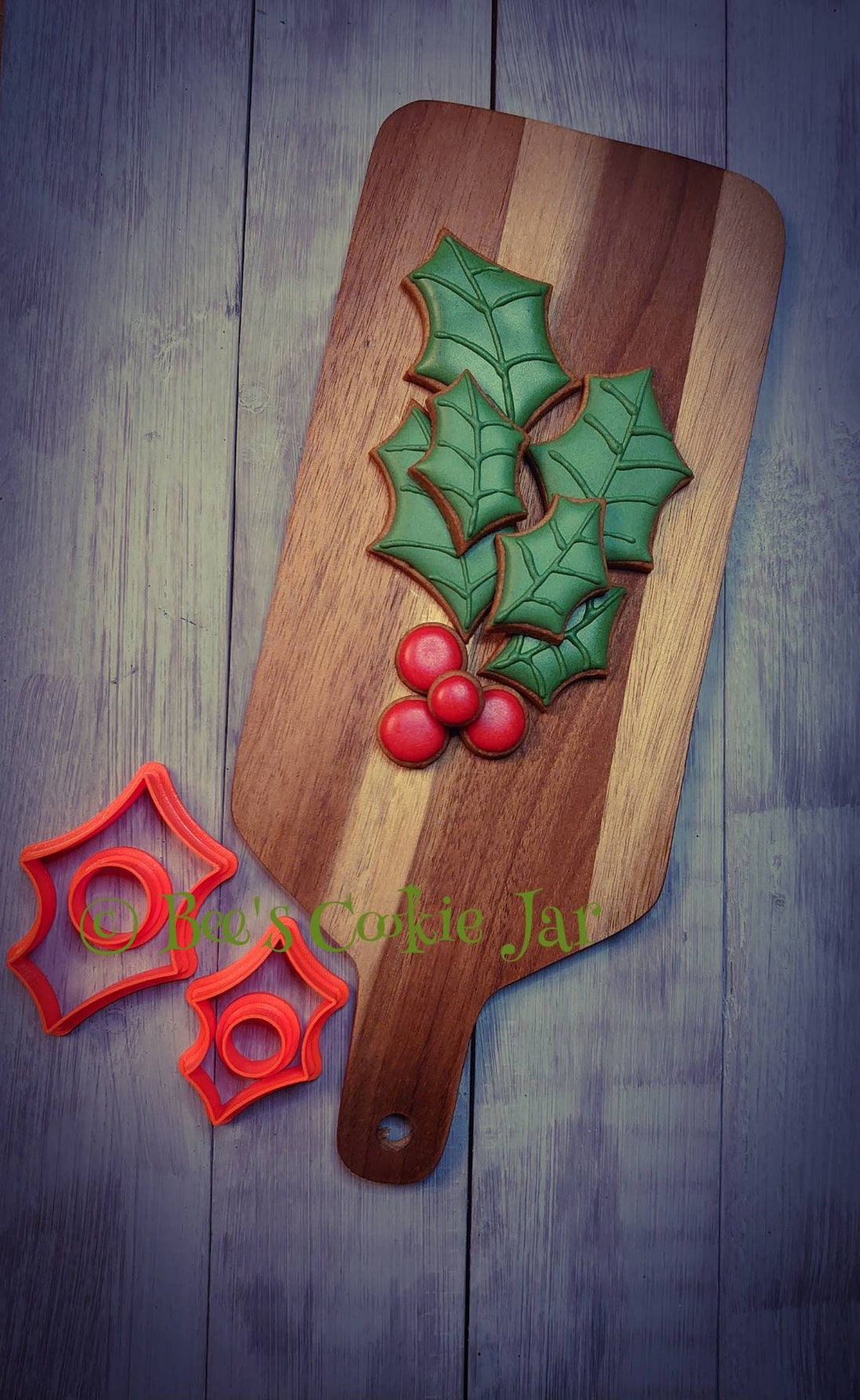 Holly Cookie Cutter Set - Etsy