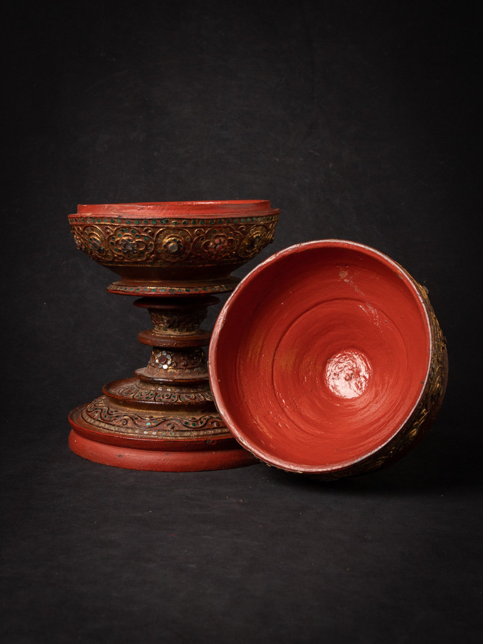 Antique Wooden Burmese Offering Vessel From Burma, 19th Century - Etsy