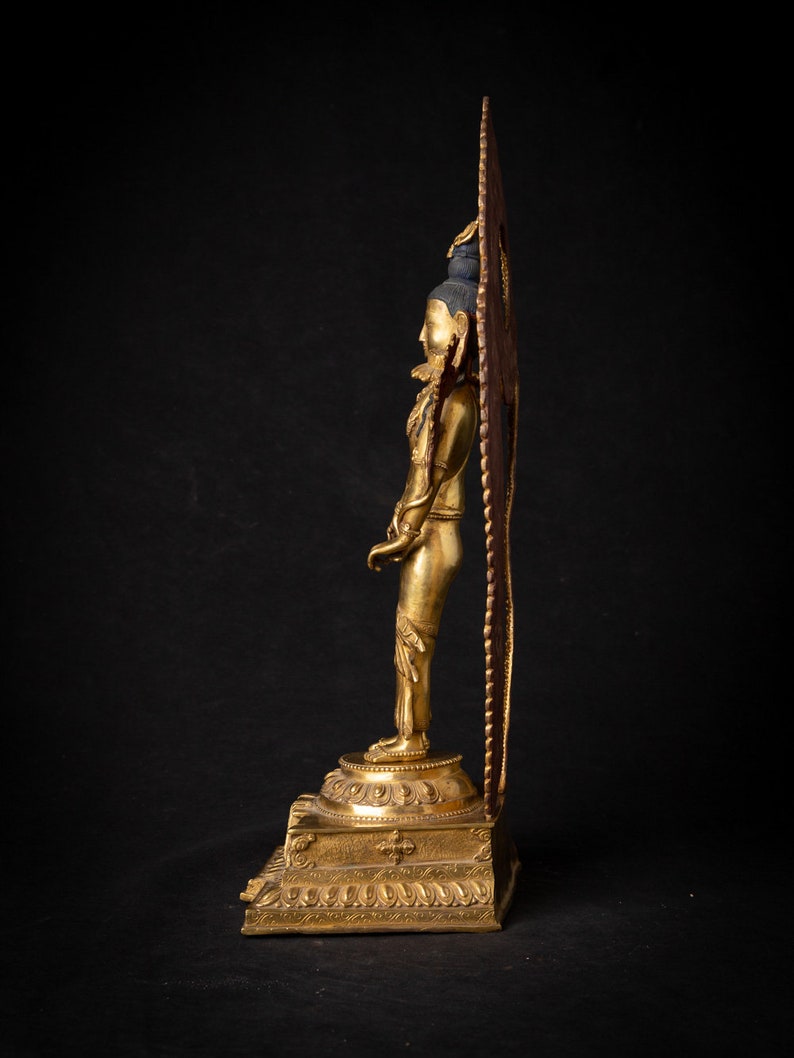Old Bronze Nepali Lokeshwor Statue From Nepal, Middle / Late 20th ...